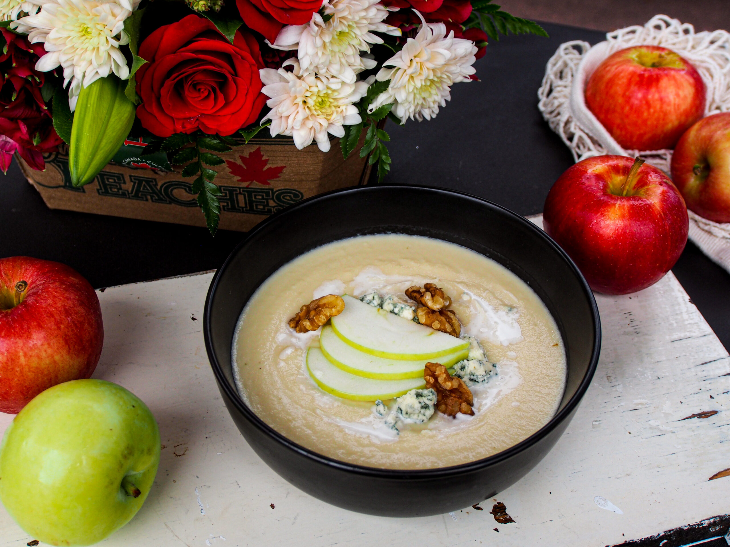 Parsnip & Apple Cider Soup w/ Blue Cheese - Covent Garden Market